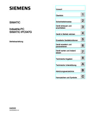 Siemens SIMATIC IPC547G Handbücher | ManualsLib