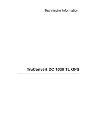 Trumpf TruConvert DC 1030 TL OPS Handbücher | ManualsLib