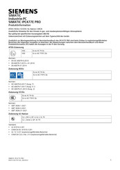 Siemens SIMATIC IPC477E PRO Handbücher | ManualsLib
