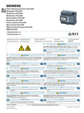 Siemens SENTRON PAC2200 Handbücher | ManualsLib
