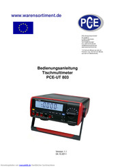 Pce instruments PCE-UT 803 Handbücher | ManualsLib