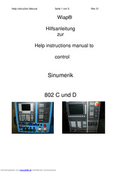 Siemens SINUMERIK 802D Handbücher | ManualsLib