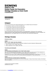 Siemens SIMATIC HMI KTP900 Mobile Handbücher | ManualsLib