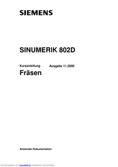 Siemens SINUMERIK 802D Handbücher | ManualsLib